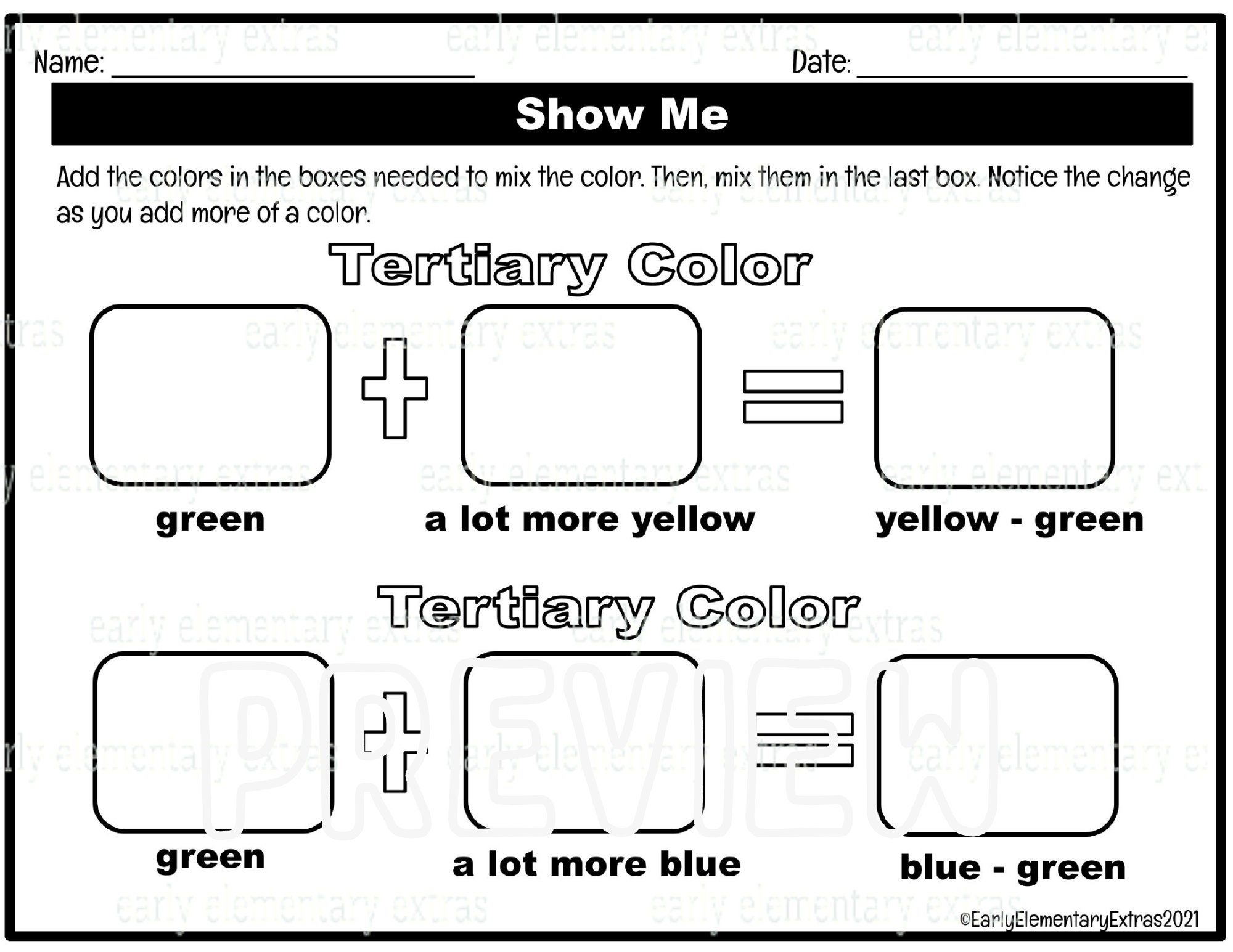 Color Mixing Printables, Worksheets, Charts, Mixing Mats, Primary ...