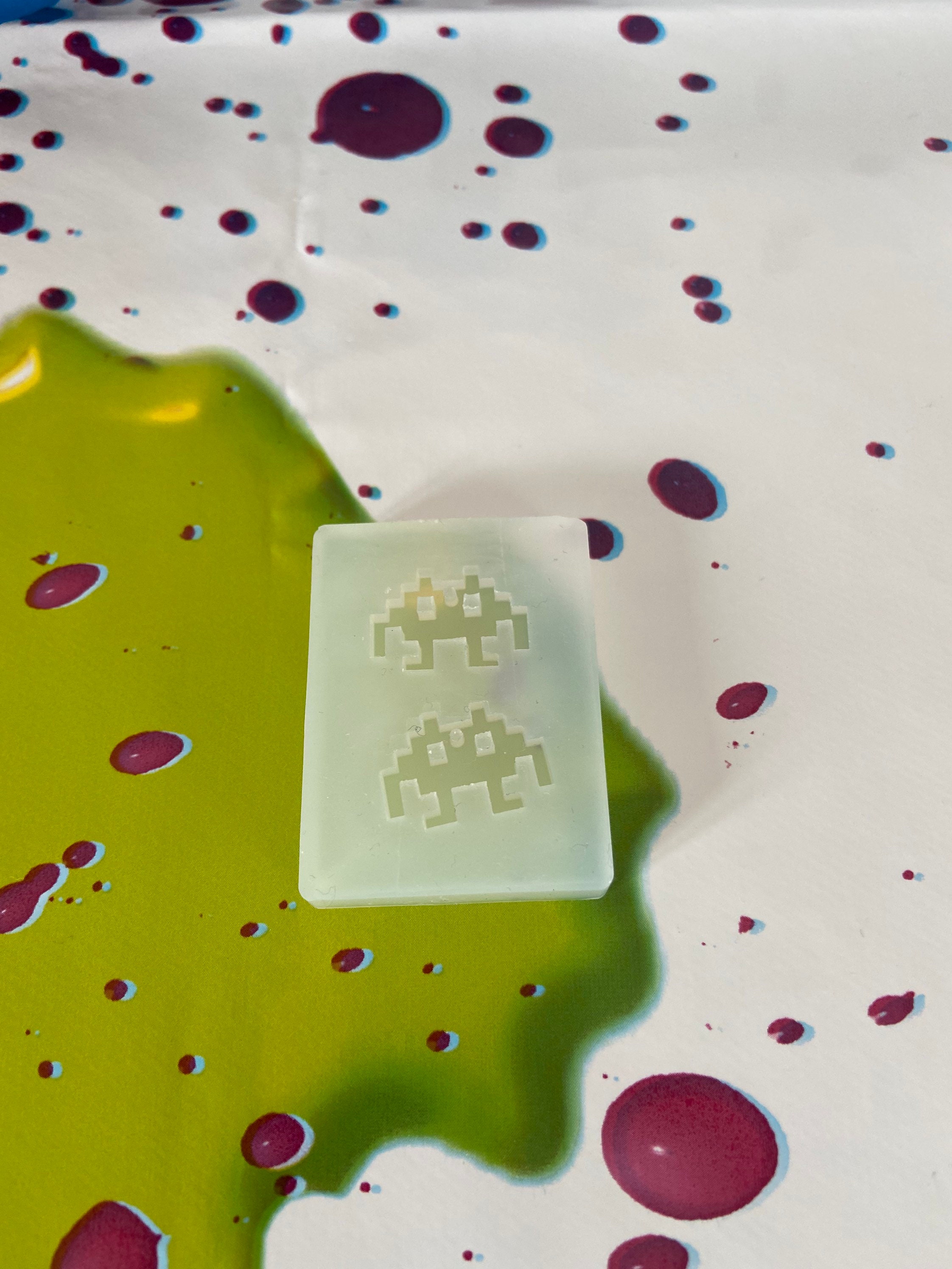 Space invader silicone earring mould | Etsy