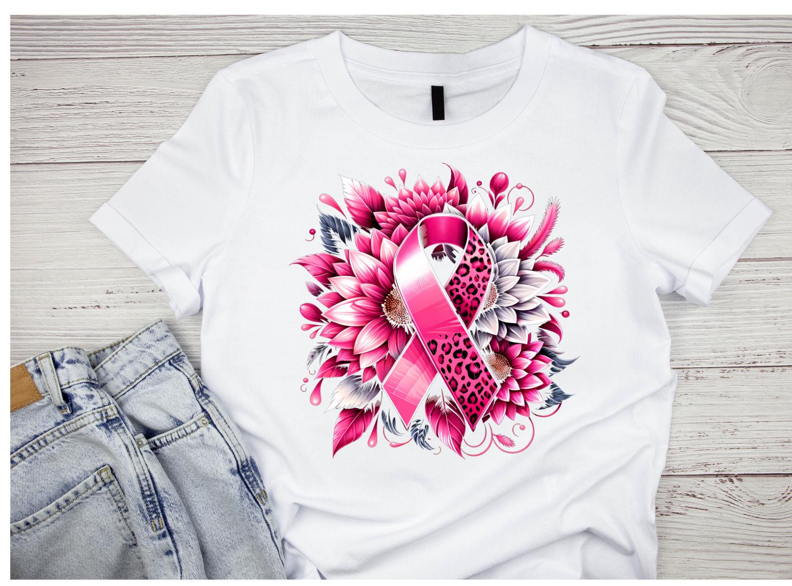 Breast Cancer Awareness Flower Ribbon PNG - Etsy