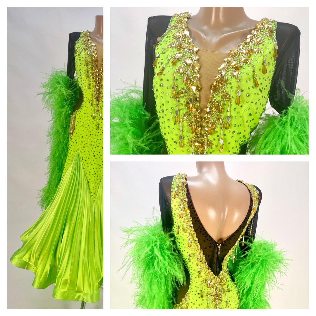 Spring Grass Grow.ballroom Dance Dress. Custom Made Ballgown for ...