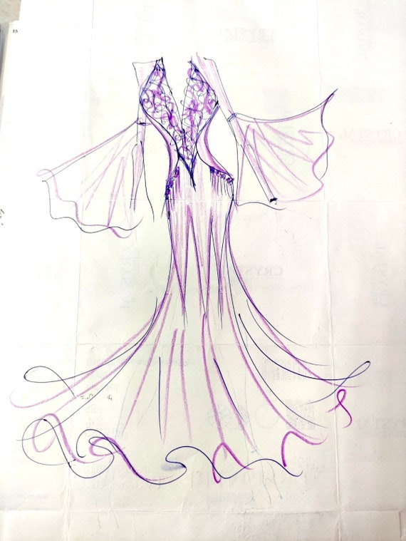 Rhythm Dress Design Sketch