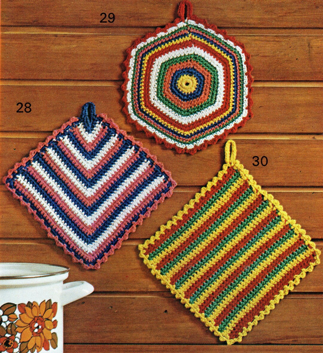 Maniques Avec Poignée Au Crochet Maniques Carrées Manique - Etsy