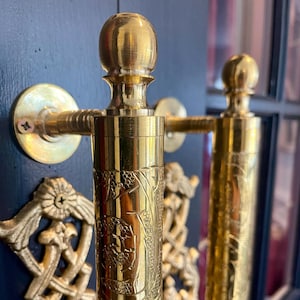 2 Large Solid Brass Door Handles, Face Fix 20 Inches, Thicker Hand ...