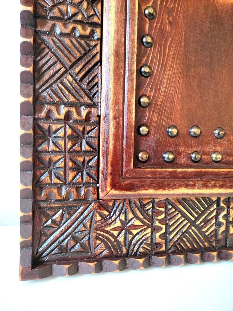 Customized Hand Carved Wooden Window With Vintage Style Brass - Etsy