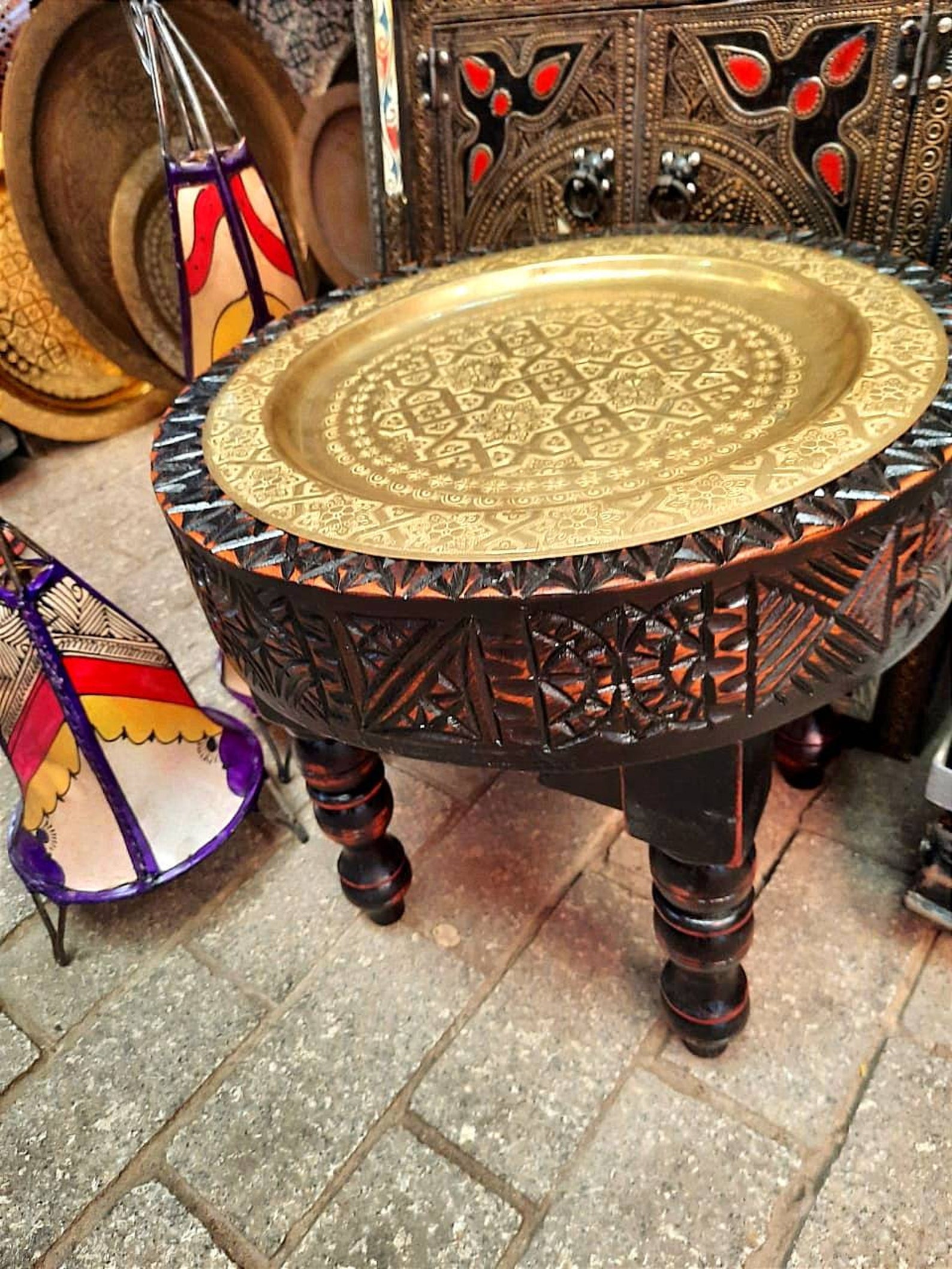 Handcarved Arabian Side Tea Table Vintage Style Wood Table - Etsy