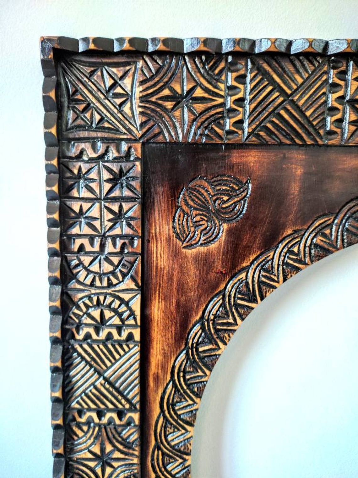 Customized Hand Carved Wooden Mirror Frame Moroccan Vintage - Etsy