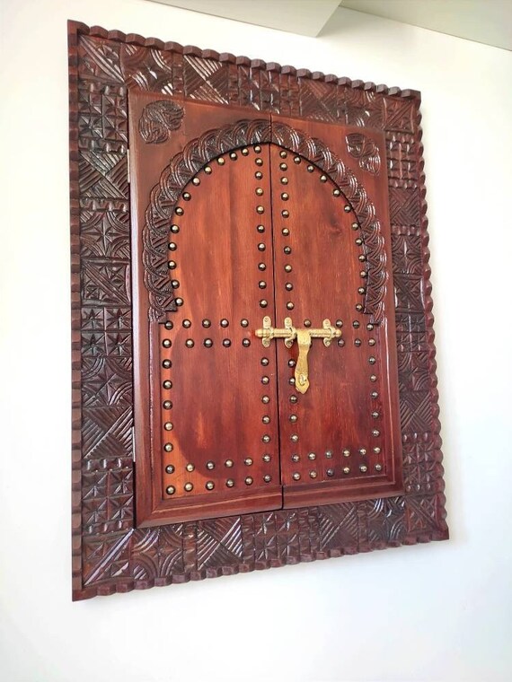Hand Carved Window Wall Decor Vintage Style Wooden Carved - Etsy