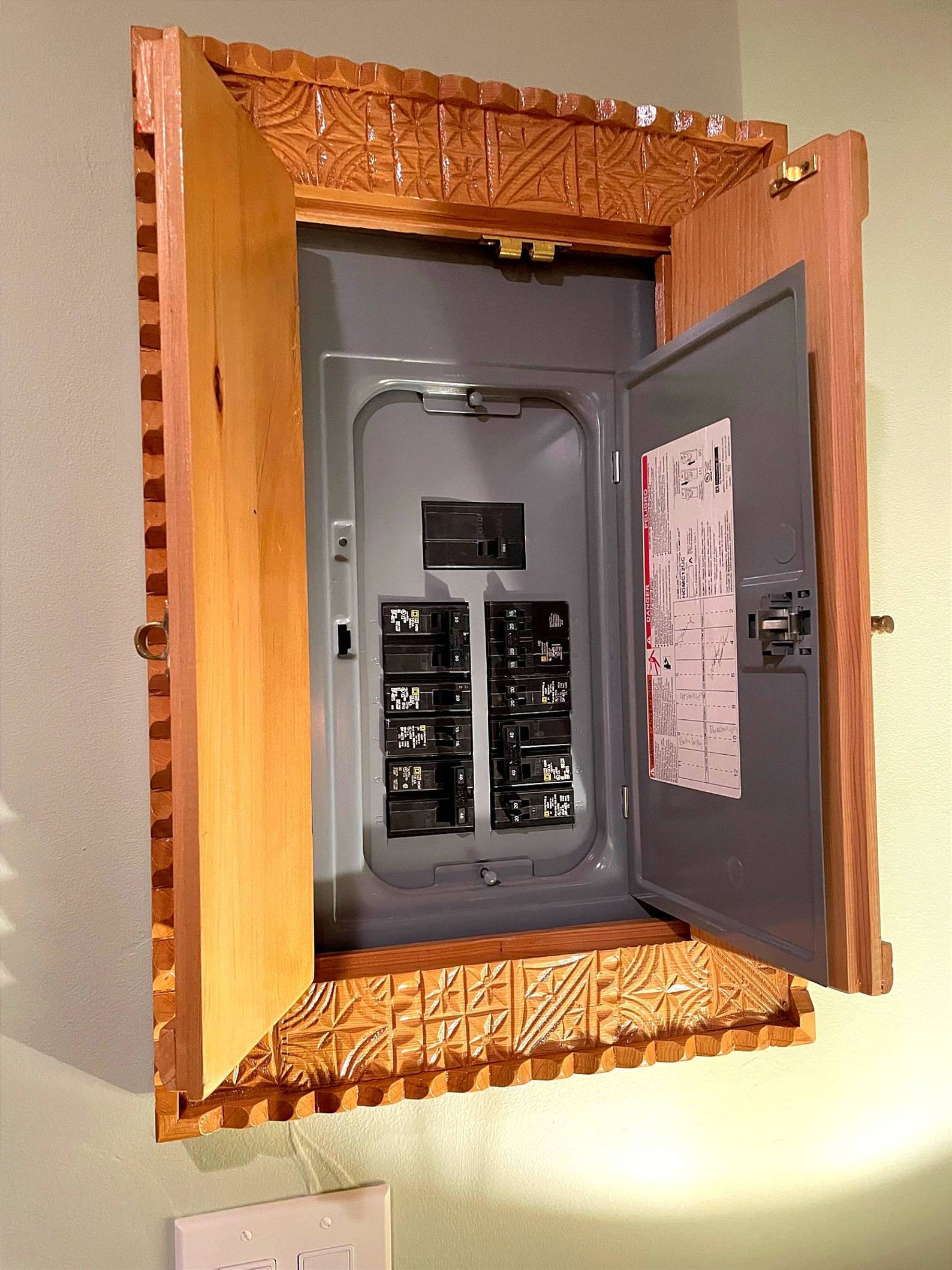 Customized Hand Carved Wooden Cover for Electrical Panel - Etsy