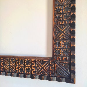 Hand Carved Frame in Moroccan Vintage Style - Wooden Art Mirror Frame ...