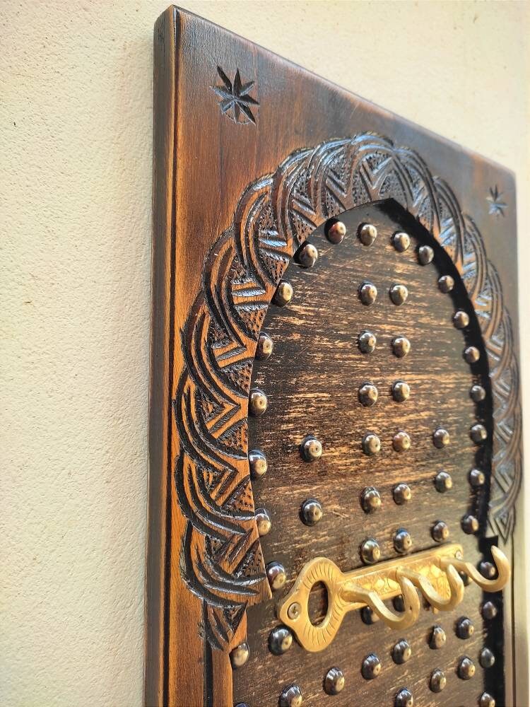 Vintage Moroccan Style Handcarved Wooden Key Holder Handmade - Etsy