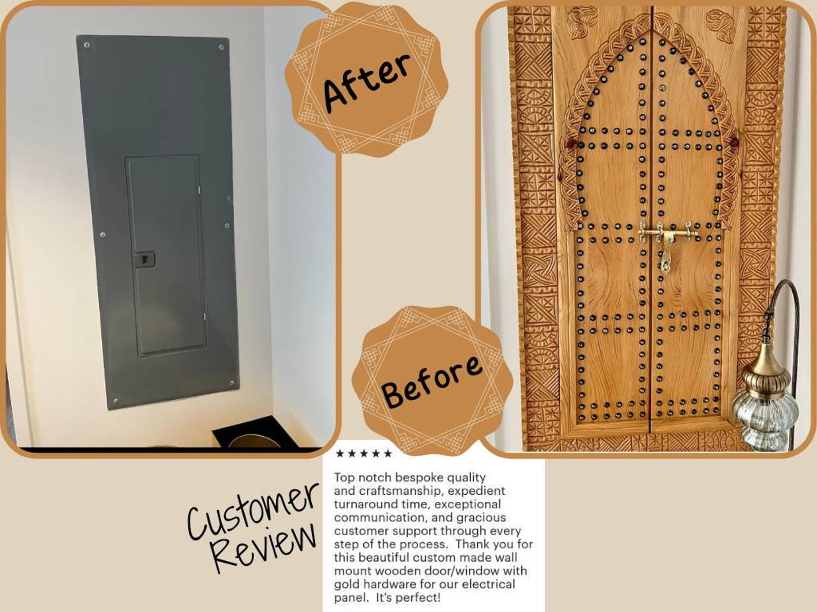 Customized Hand Carved Wooden Window With Vintage Style Brass - Etsy