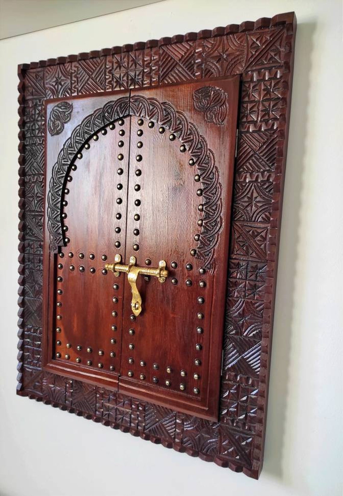 Hand Carved Window Wall Decor Vintage Style Wooden Carved - Etsy