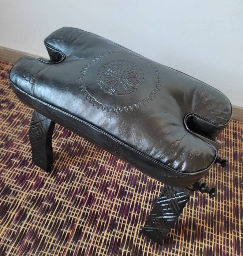 Brown Camel Saddle Stool Ottoman Bench Seat Wooden Camel - Etsy