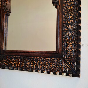 Gorgeous Hand Carved Wooden Mirror, Available in Different Colors and ...