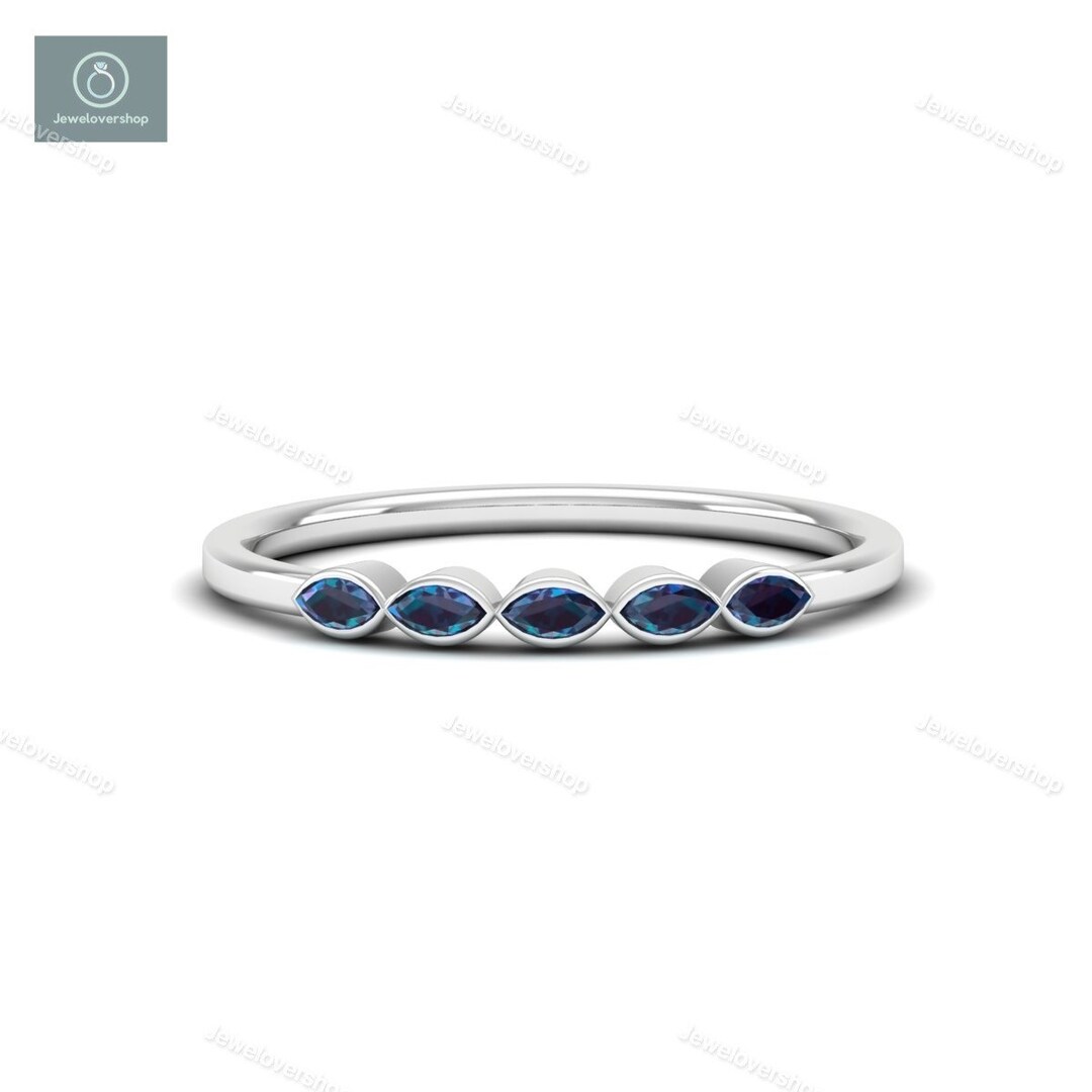 Alexandrite Eternity Band 14k Gold Alexandrite Engagement Band ...
