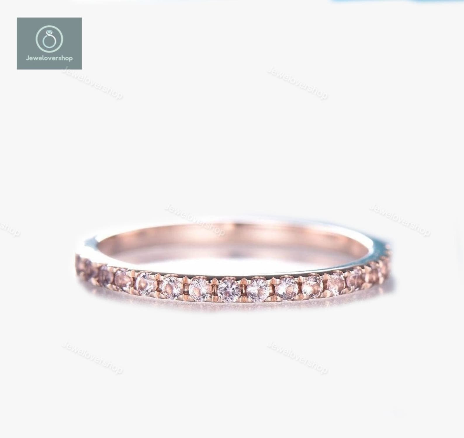 14K Rose Gold Morganite Ring Morganite Eternity Band - Etsy