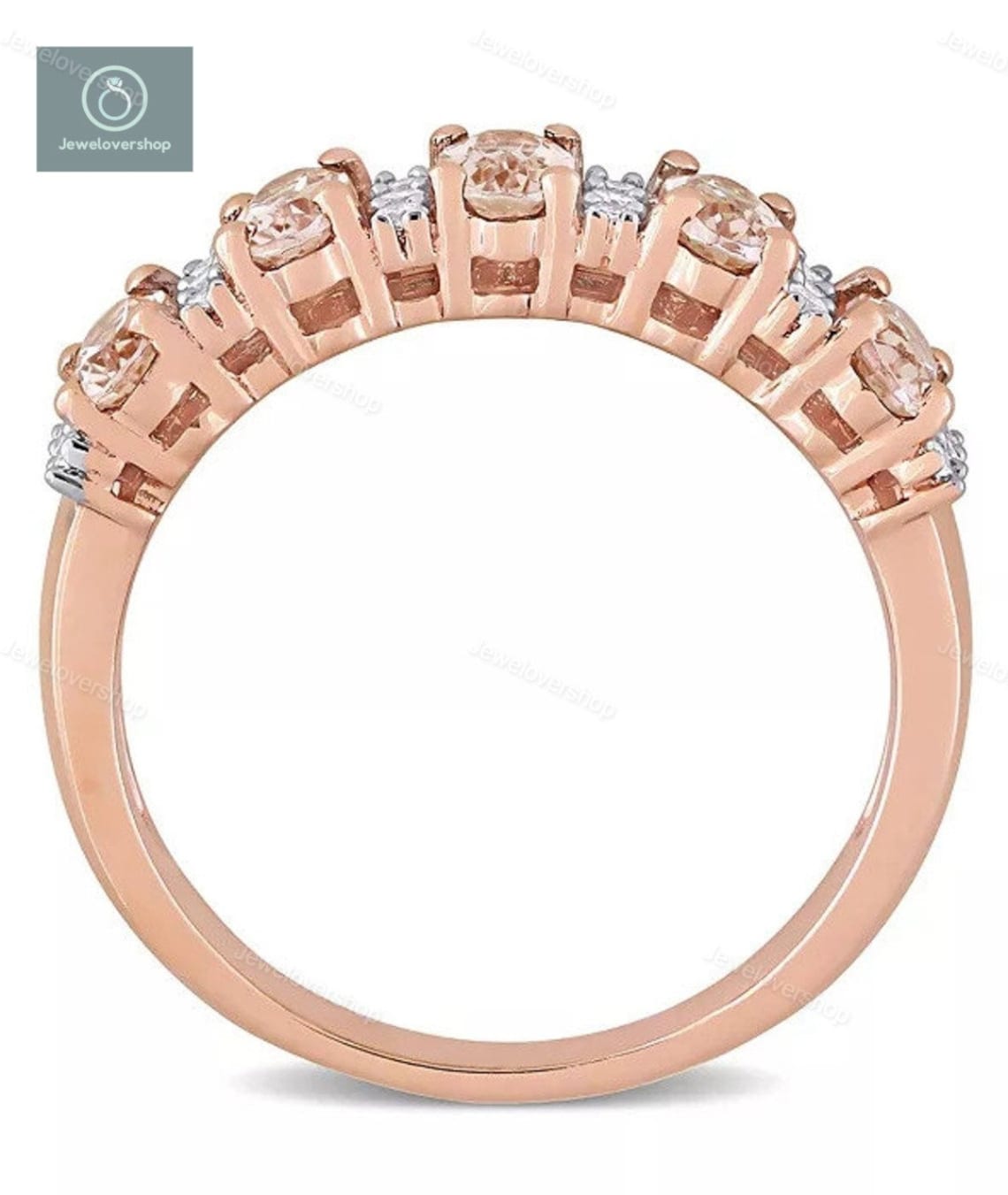 Morganite Ring Eternity Band Stacking Ring Minimalist Ring | Etsy