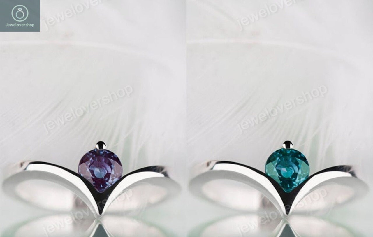 Alexandrite Ring Eternity Band Anniversary Ring Sterling | Etsy