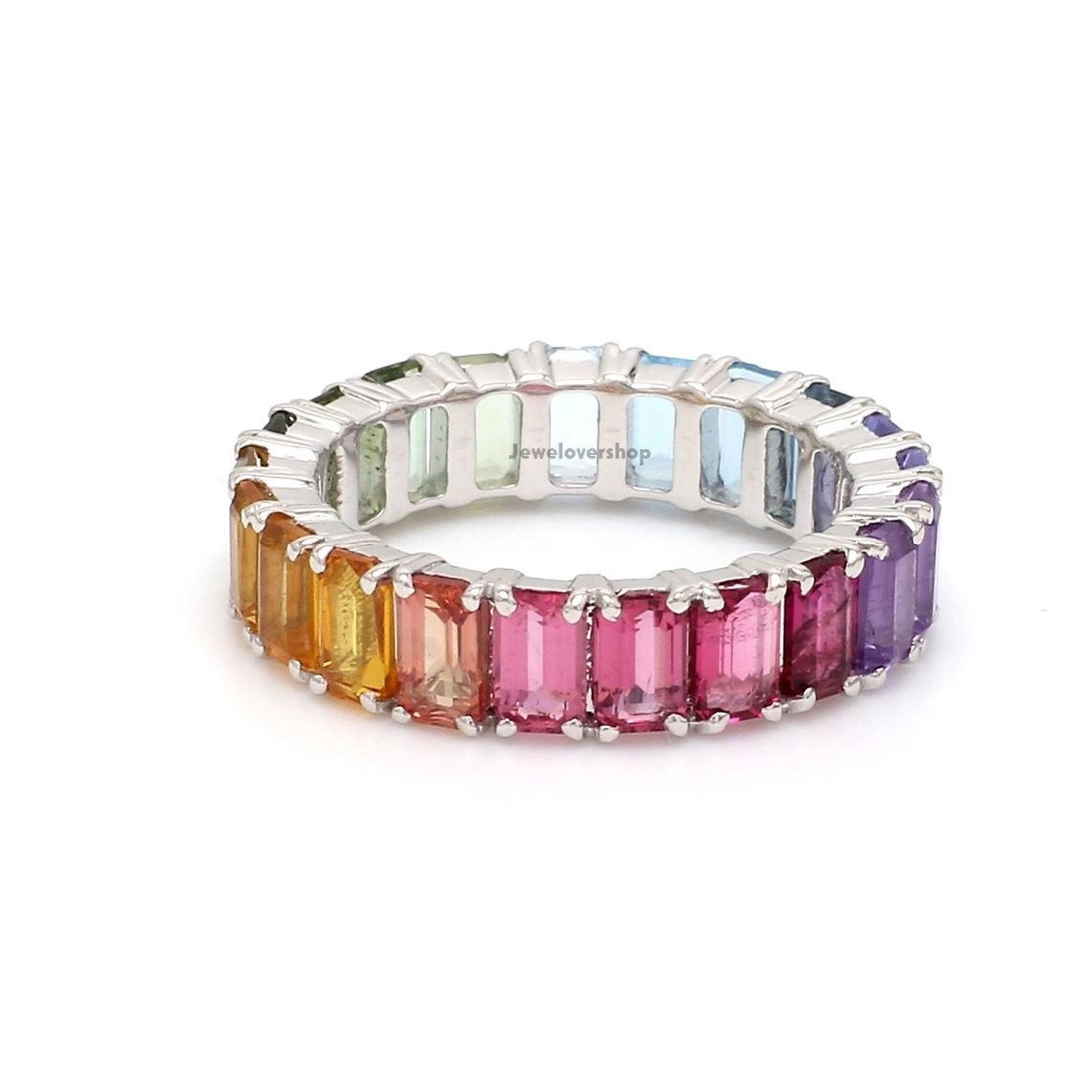 18K Yellow Gold Multi Sapphire Ring Natural Colorful Gemstone - Etsy