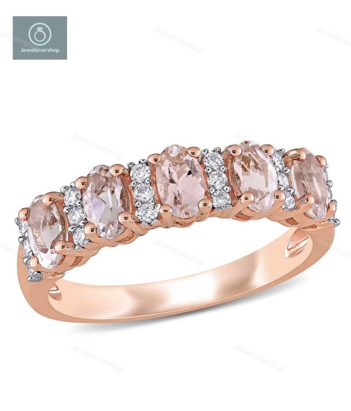 Morganite Ring Eternity Band Stacking Ring Minimalist Ring | Etsy