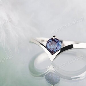 Alexandrite Ring Eternity Band Anniversary Ring Sterling | Etsy