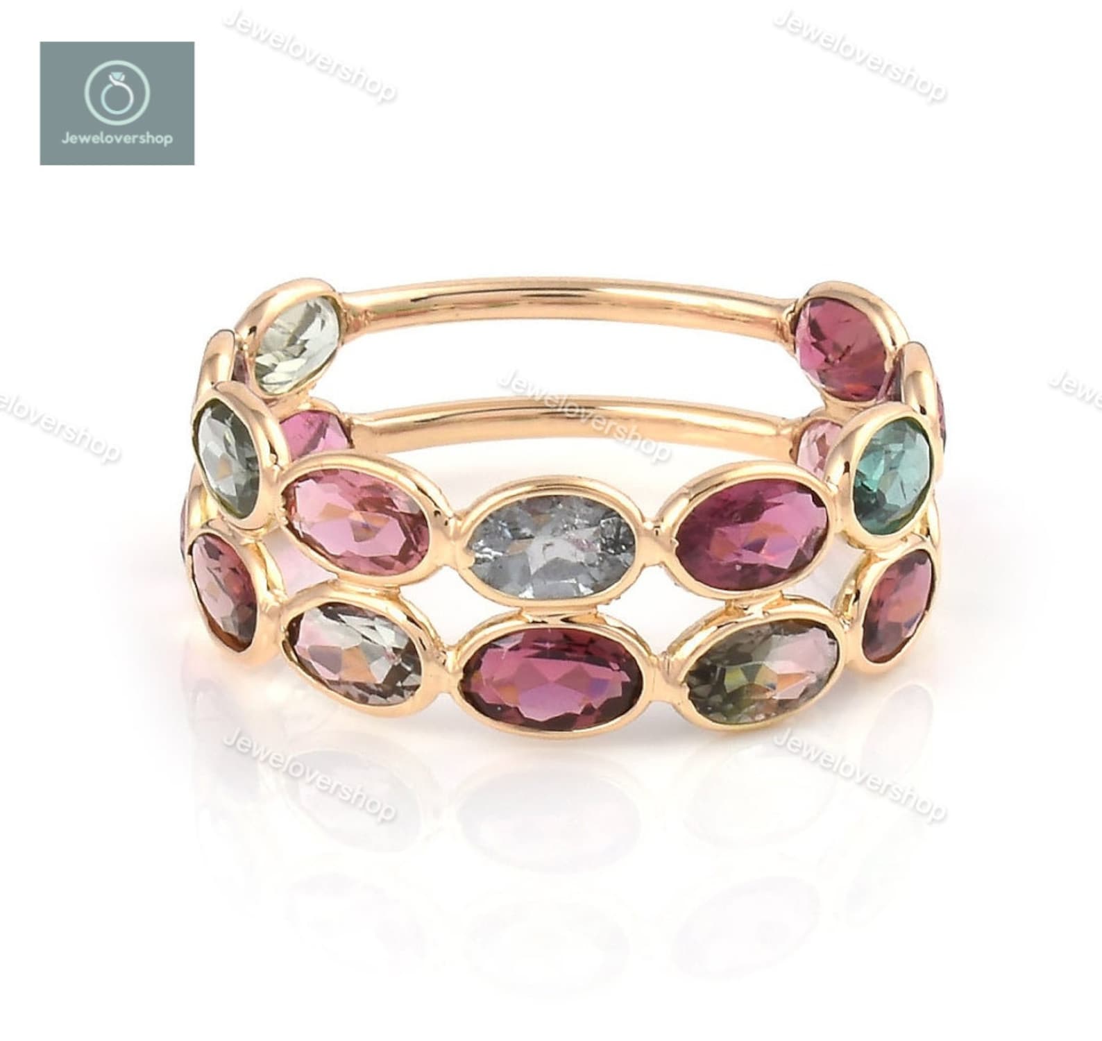 Tourmaline Ring, Gold Ring, Multi Tourmaline Ring, Pink Tourmaline ...
