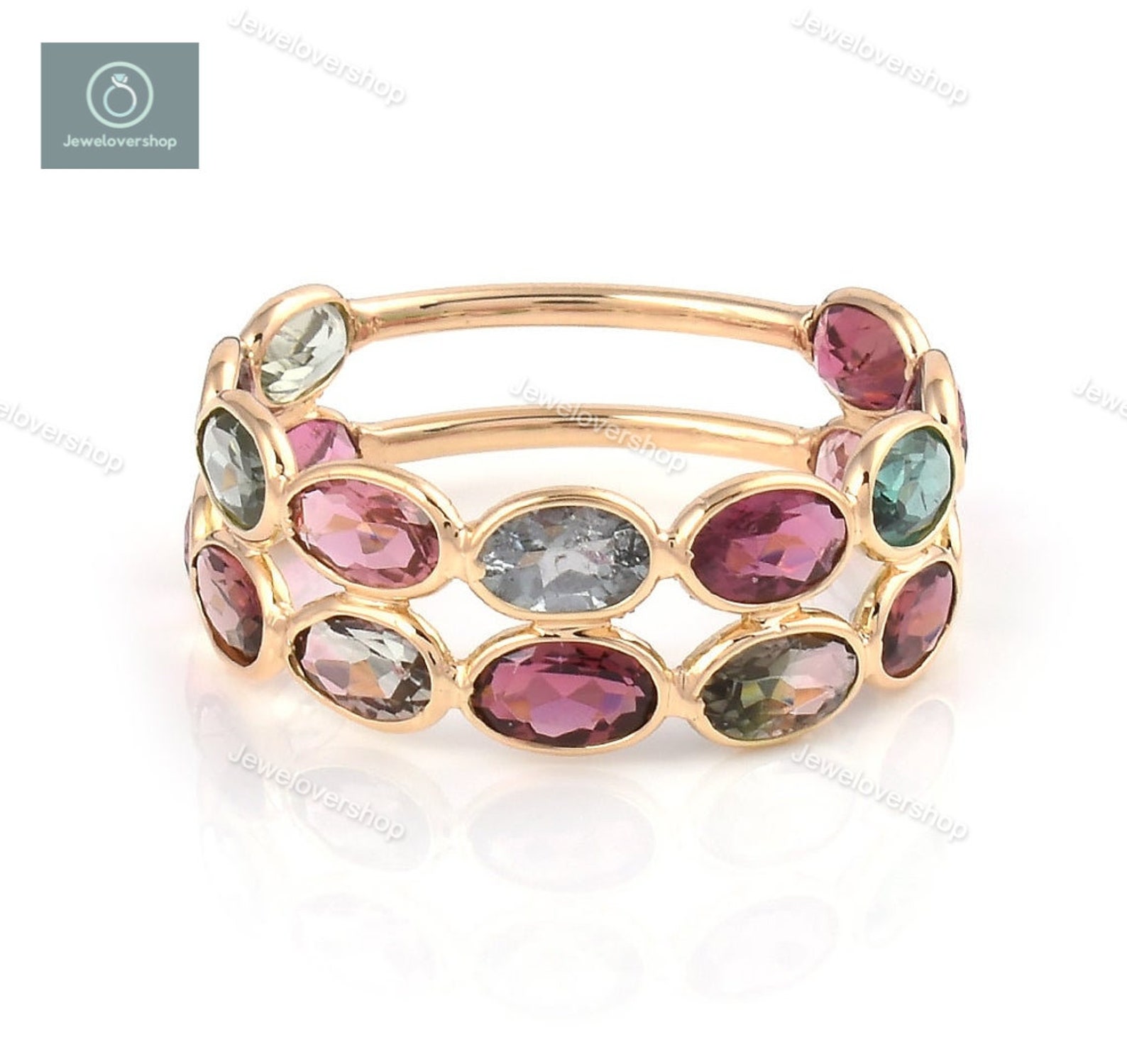 Tourmaline Ring, Gold Ring, Multi Tourmaline Ring, Pink Tourmaline ...