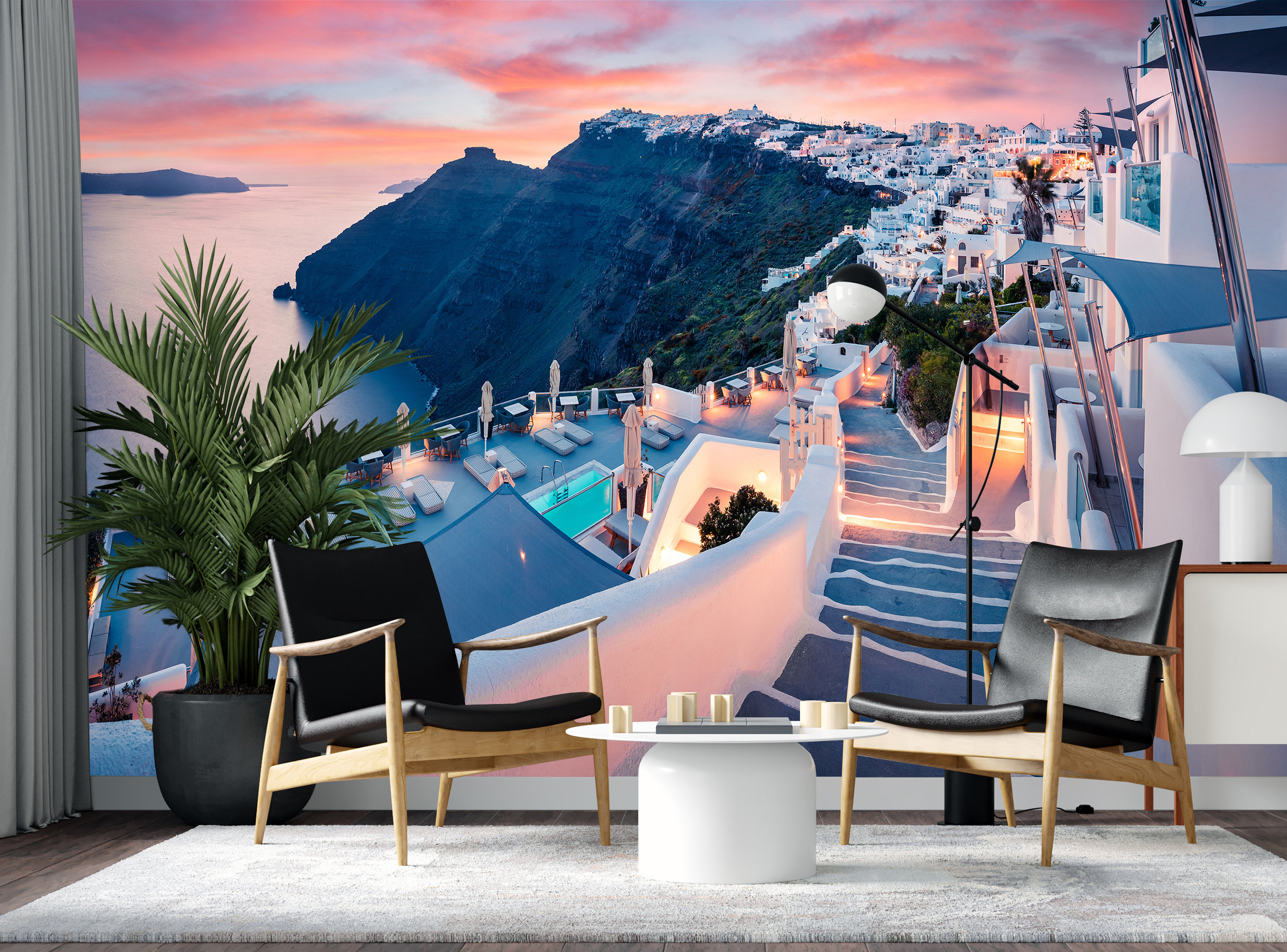 Santorini Greece Wallpaper Greek Wall Mural Peel and Stick - Etsy