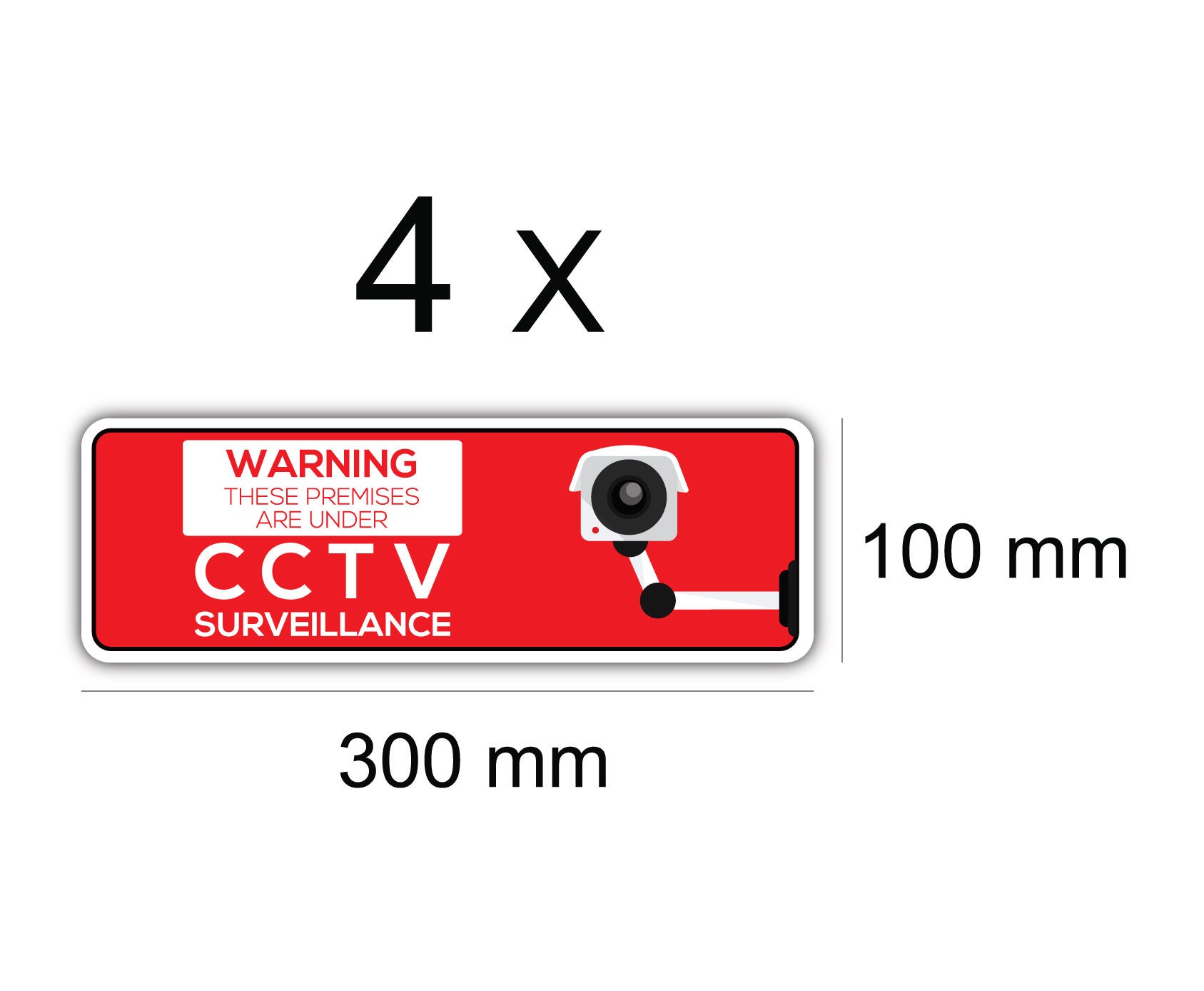 Warning CCTV Surveillance Sticker Self Adhesive Waterproof A5 | Etsy