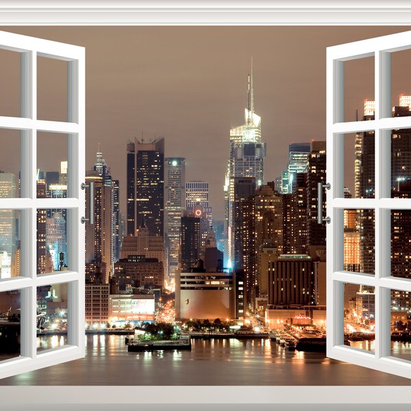 Skyline Wall Decal - Etsy