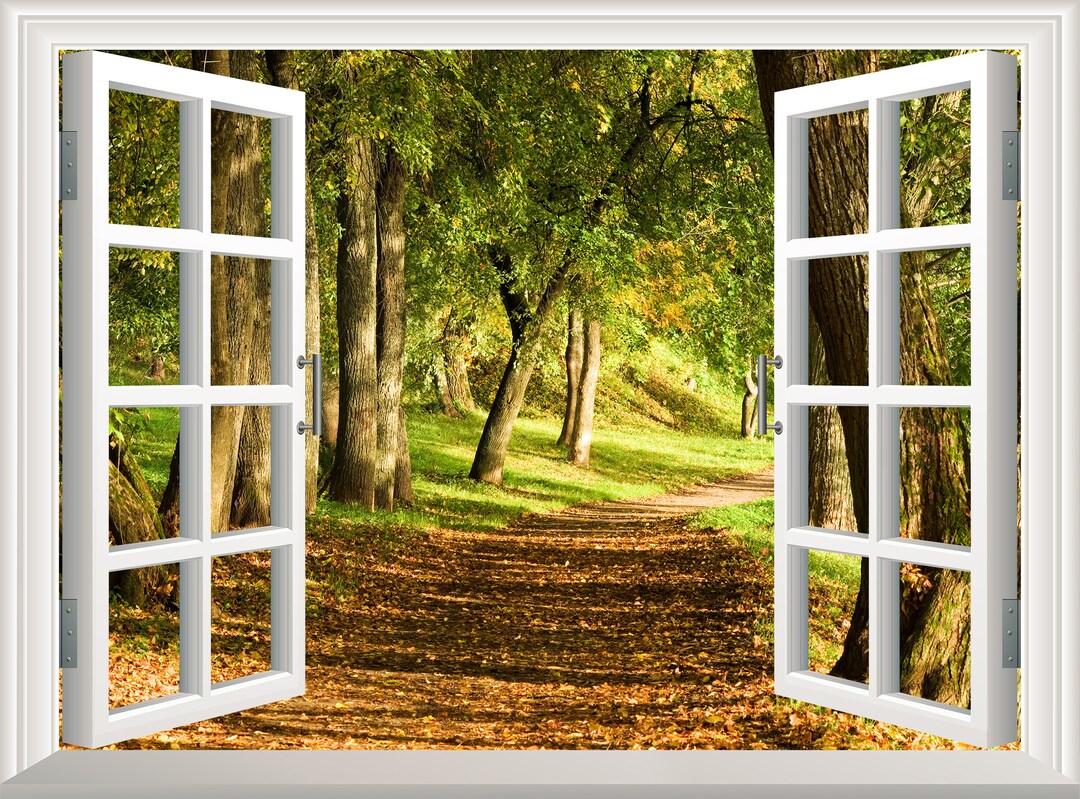 Forest Wall Decal Wall Sticker 3D Window Effect View Nature Landscape ...