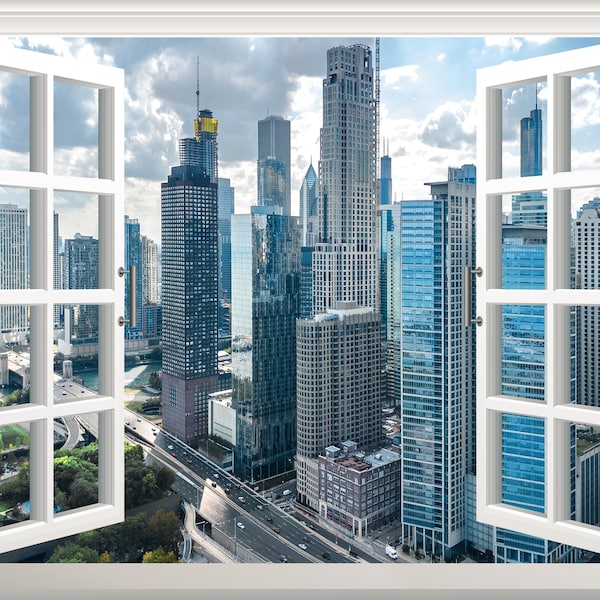 Skyline Wall Decal - Etsy