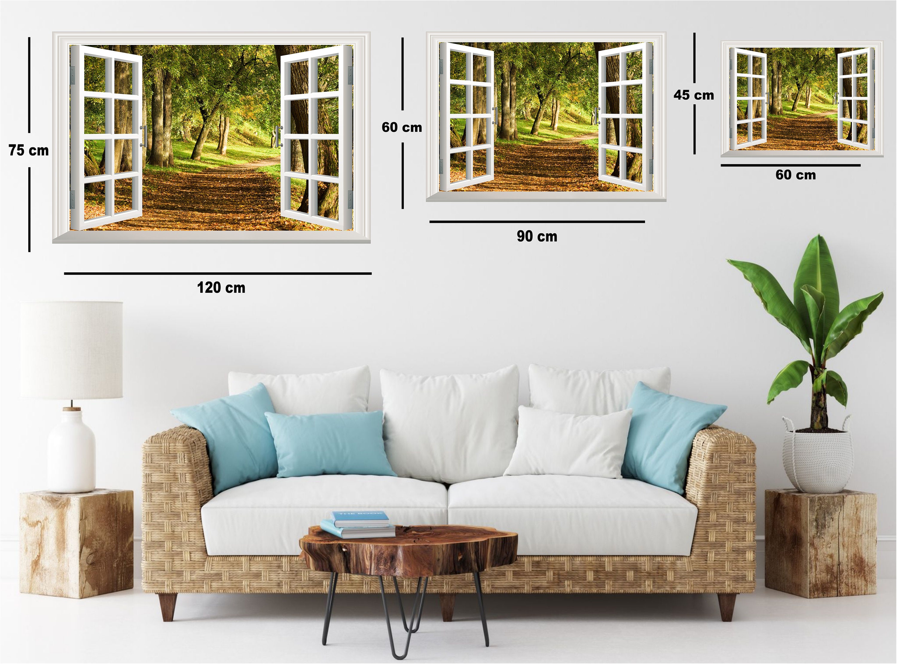 Forest Wall Decal Wall Sticker 3D Window Effect View Nature - Etsy