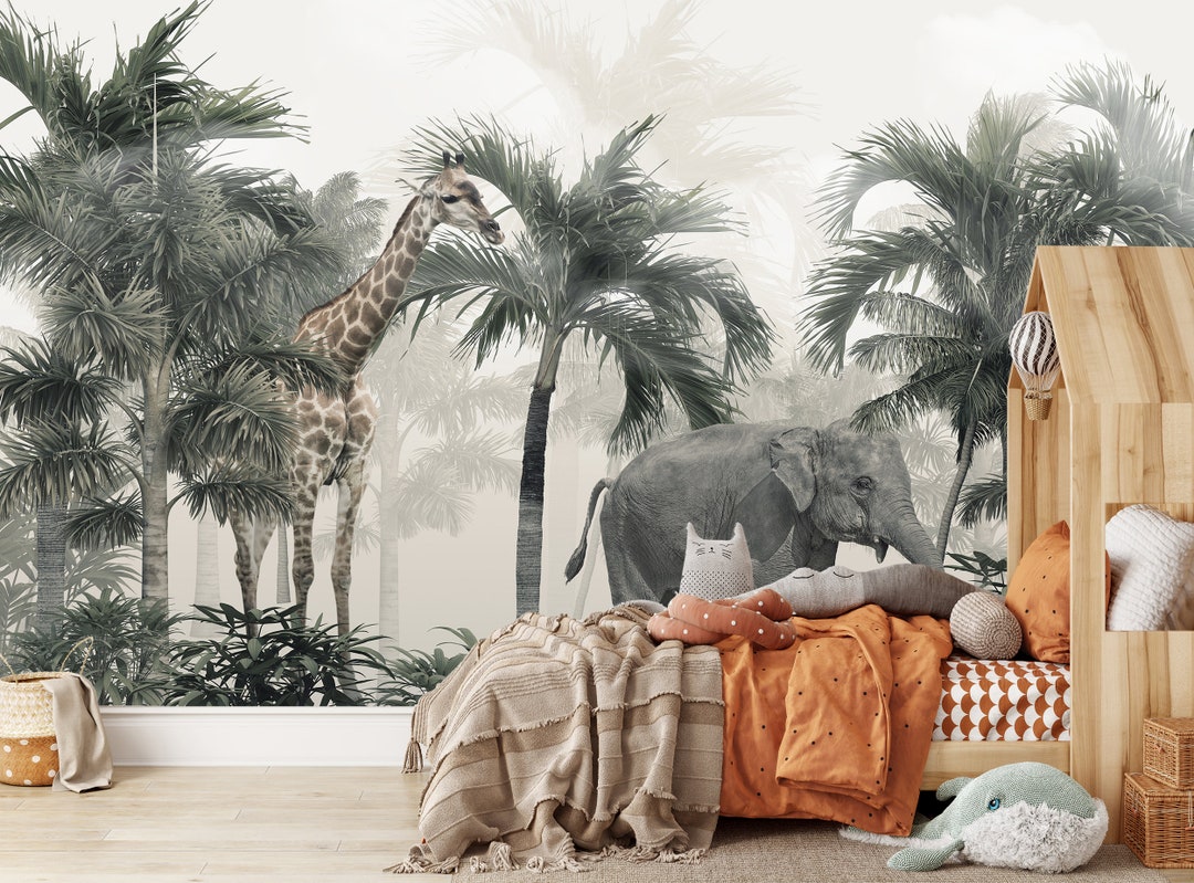 Jungle Wallpaper, Safari Wallpaper, Jungle Theme Wallpaper, Peel and ...