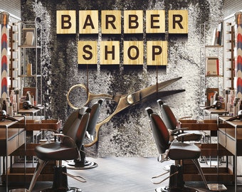 Barber Shop Wall Decal Barber Shop Wall Sticker Barber - Etsy