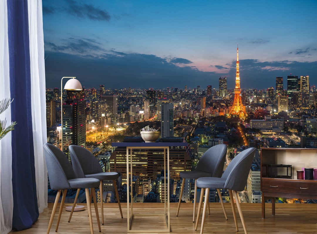 Tokyo Tower, Japan Wallpaper, Wall Mural, Peel and Stick Wallpaper ...