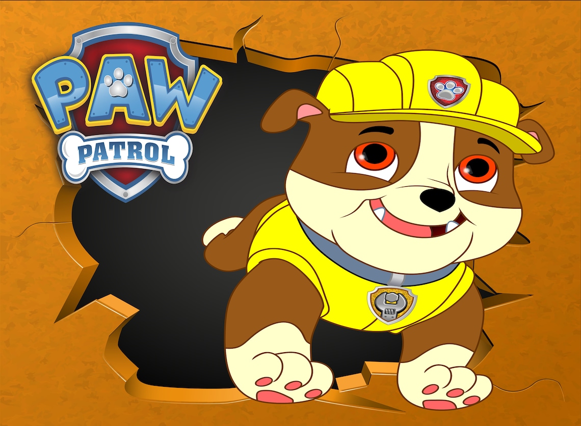 Paw Patrol Rubble Wall Decal Wall Mural Wall Sticker | Etsy
