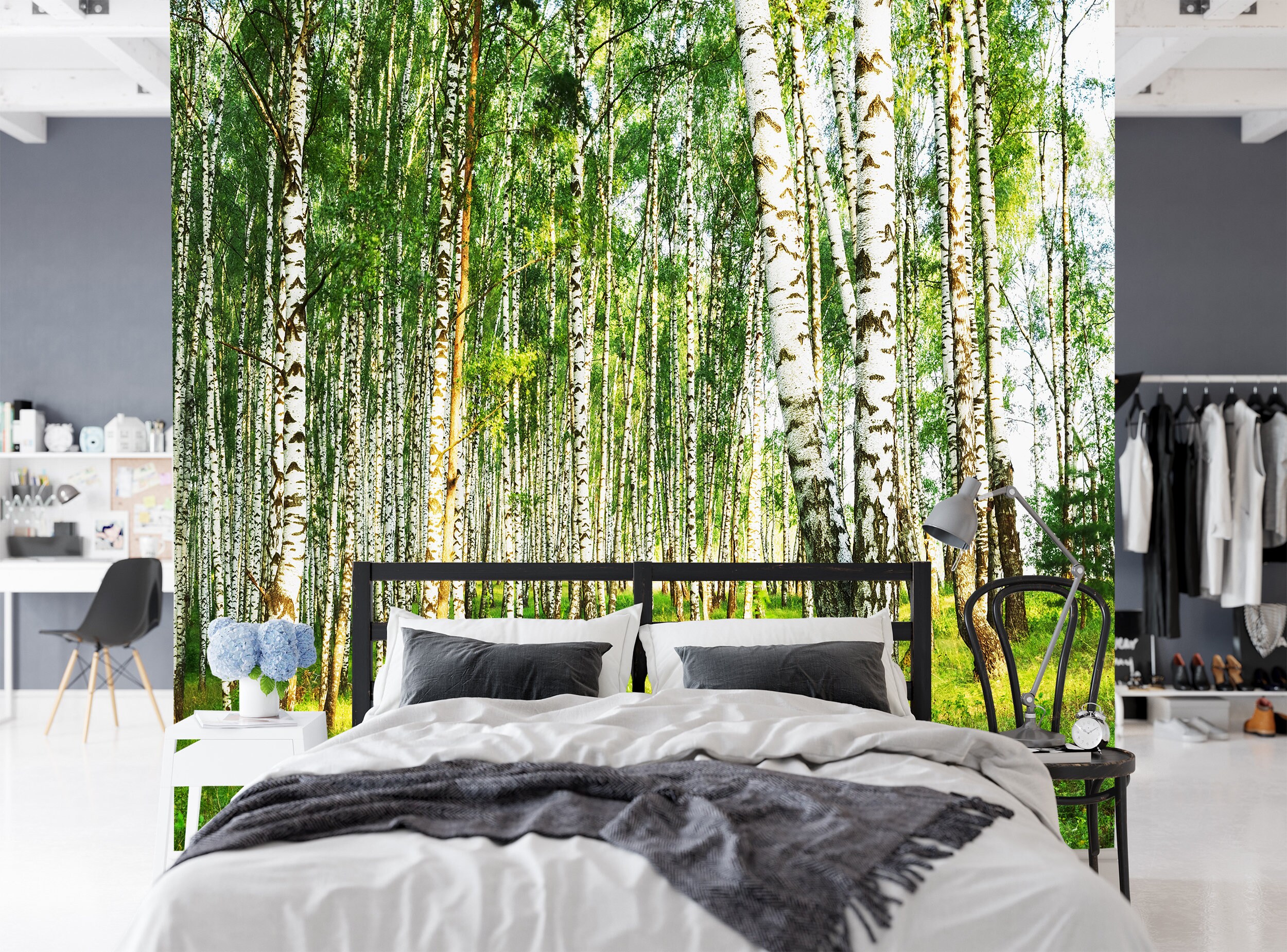 Forest Wallpaper Forest Wall Mural Peel and Stick Wallpaper - Etsy