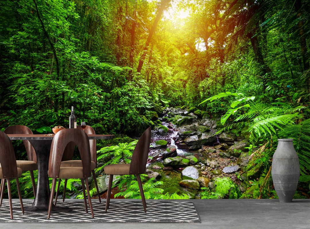 Rainforest Wallpaper, Jungle Wallpaper, Peel and Stick Wallpaper, Self ...