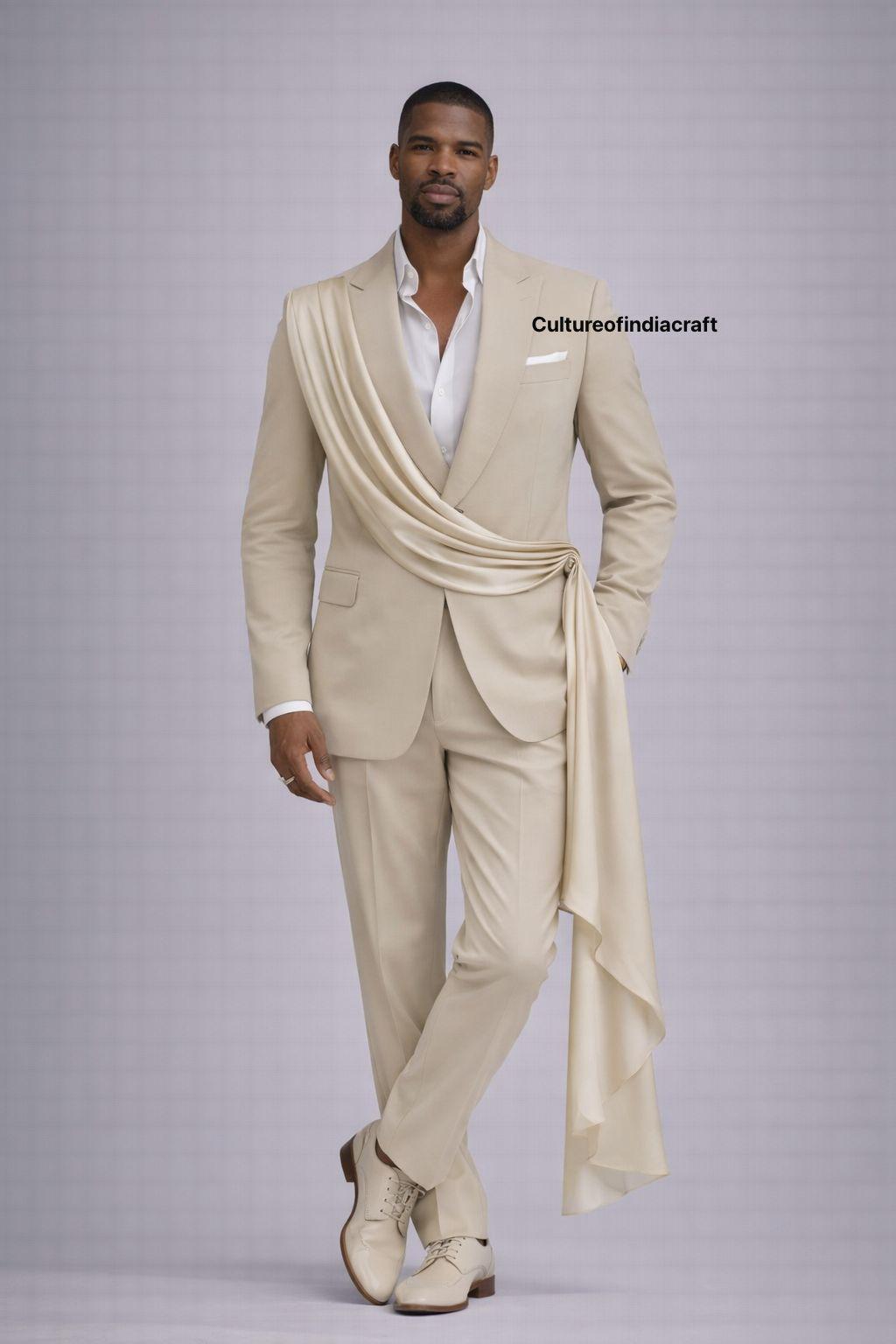 The Sage Sovereign Silk Draped Suit. - Etsy