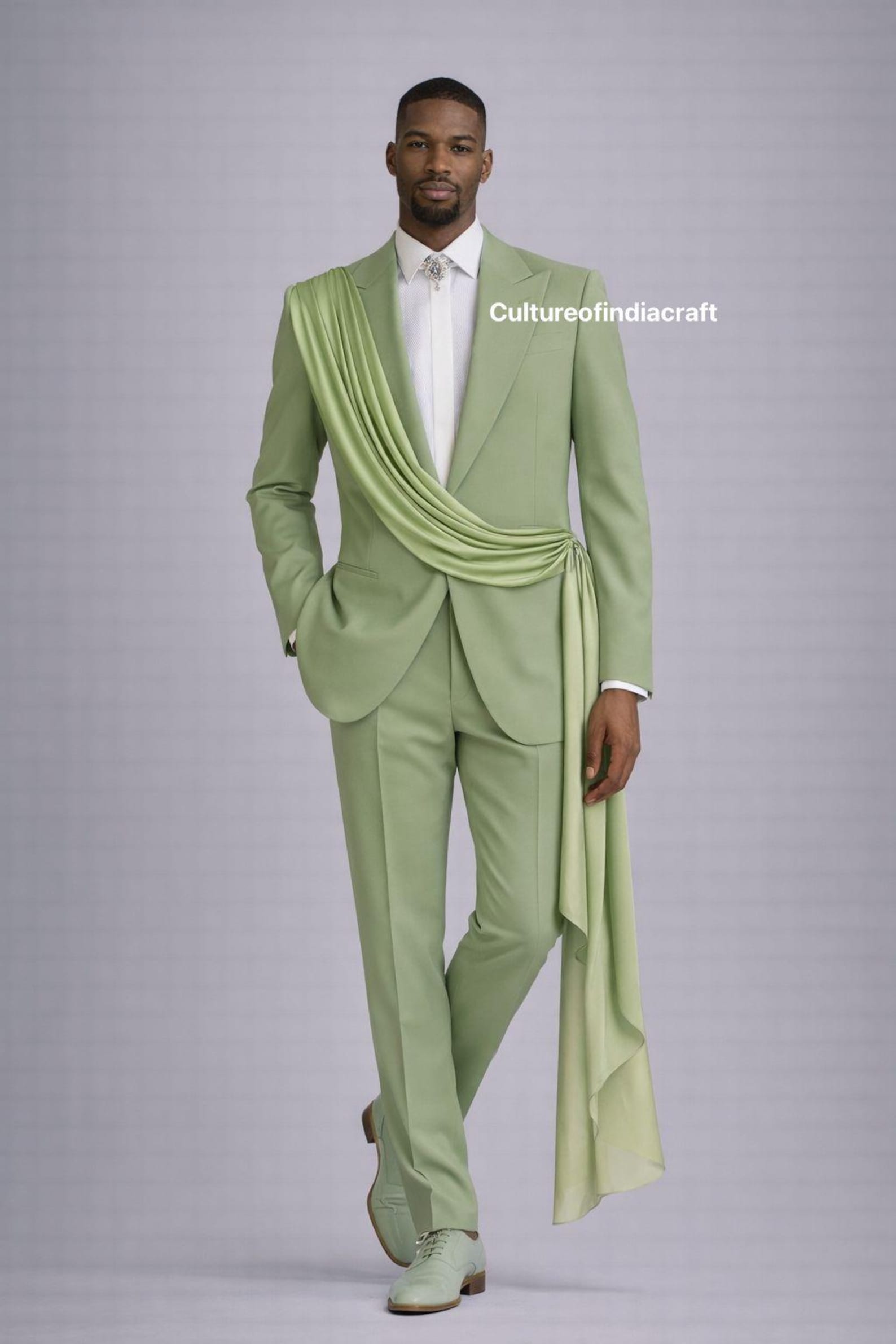 The Sage Sovereign Silk Draped Suit. - Etsy