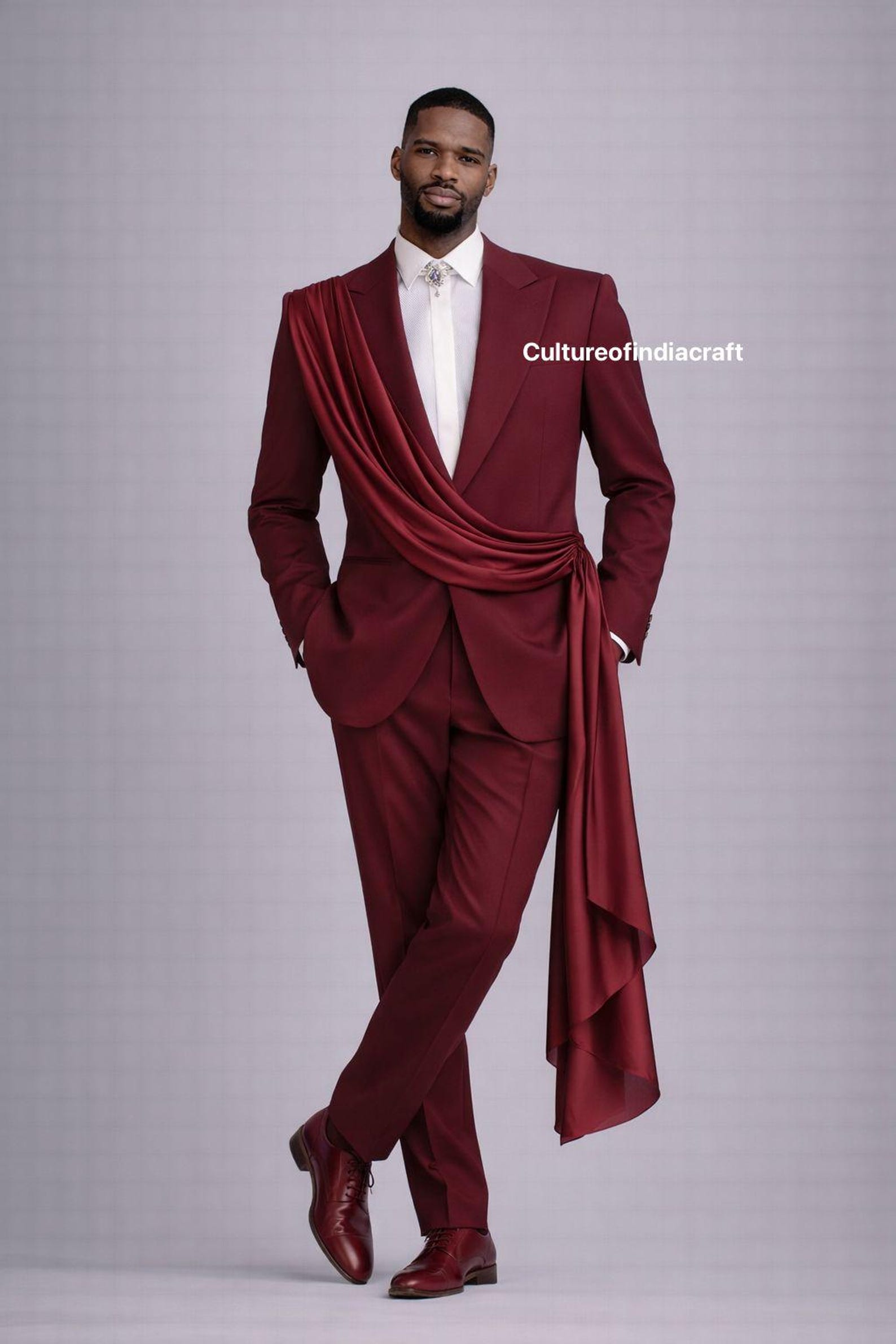 The Sage Sovereign Silk Draped Suit. - Etsy