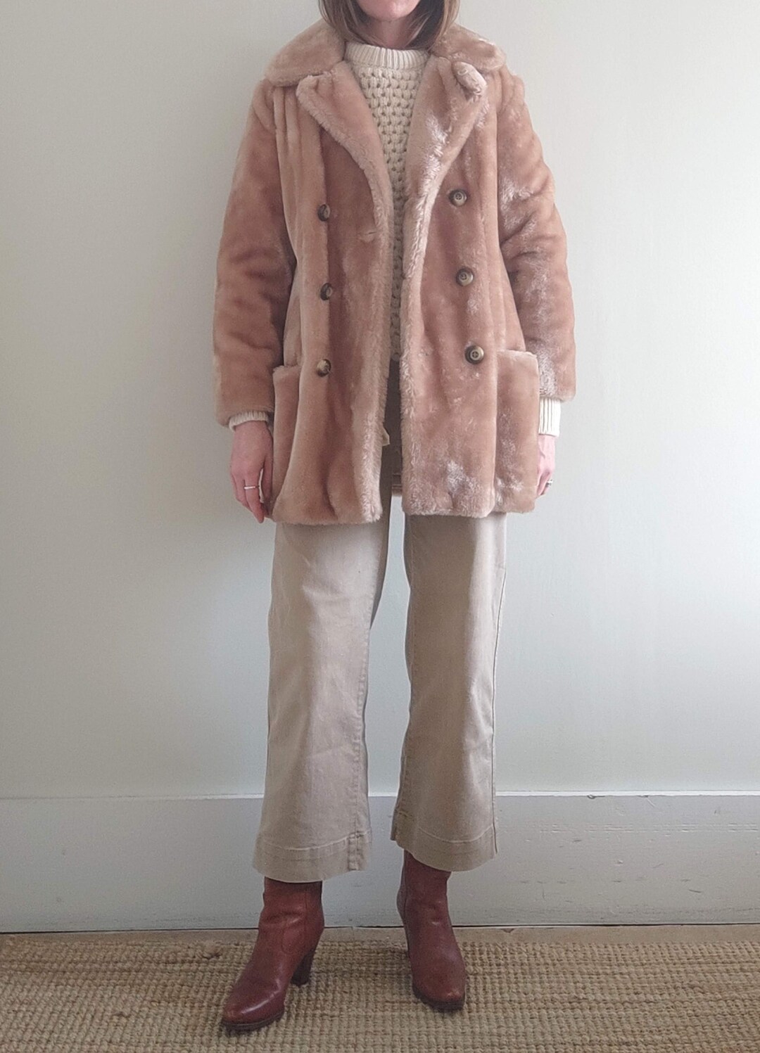 1970's Faux Fur Teddy Pea Coat - Etsy