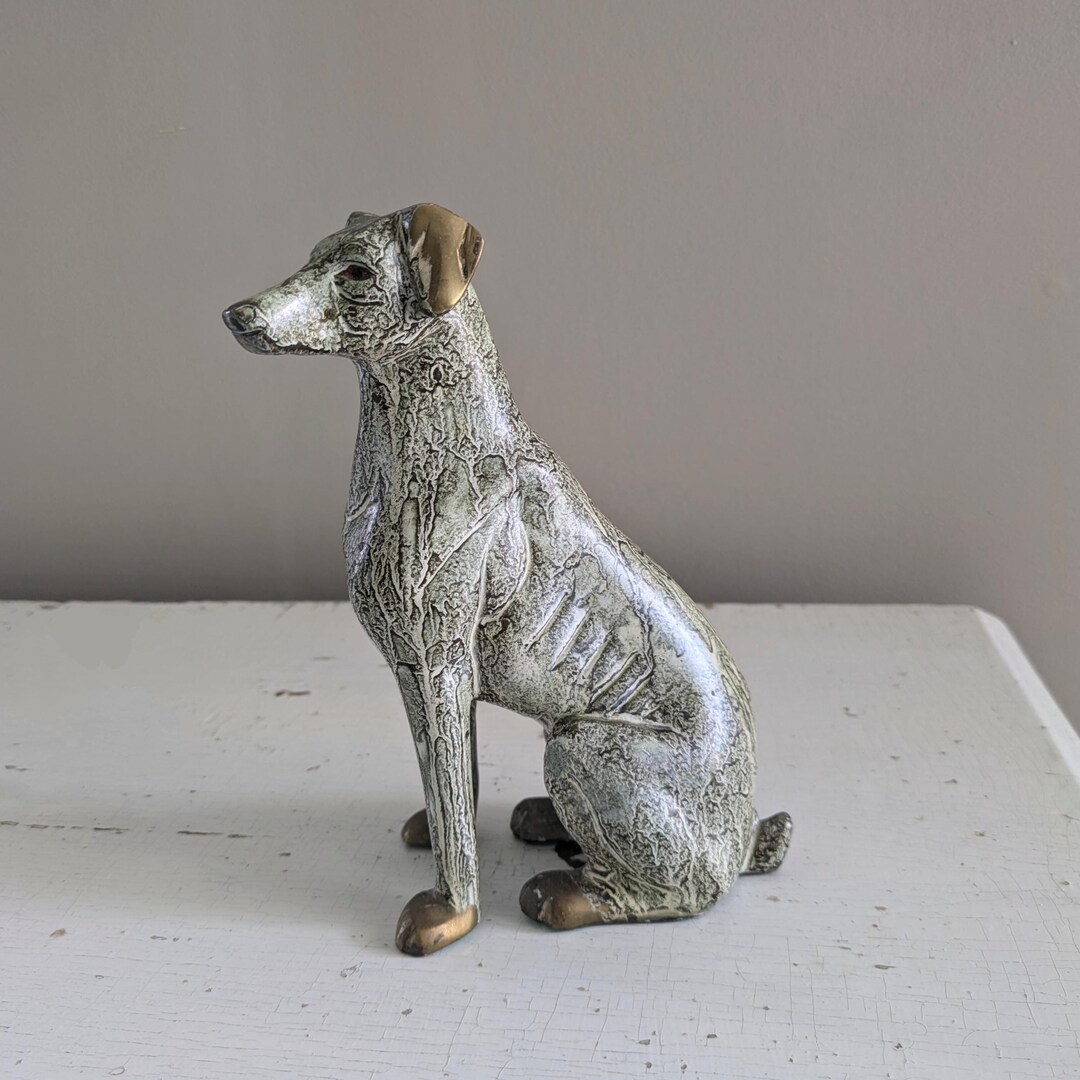 Vintage Brass Dog Sculpture, Hunting Dog Statue, Weimaraner, German ...