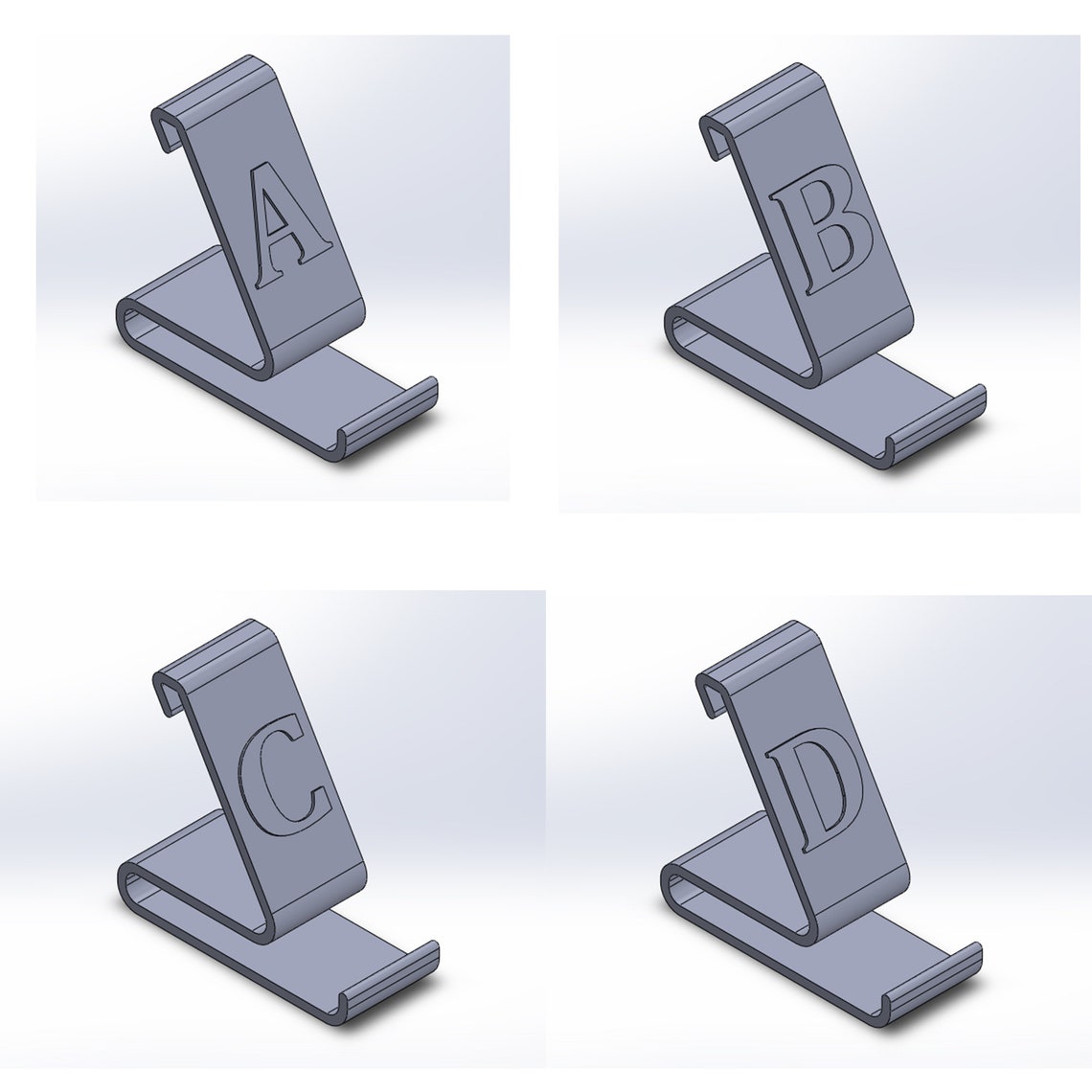26 Letters, 3D Print File Stl, Phone Holder, All Letters Are Embossed ...