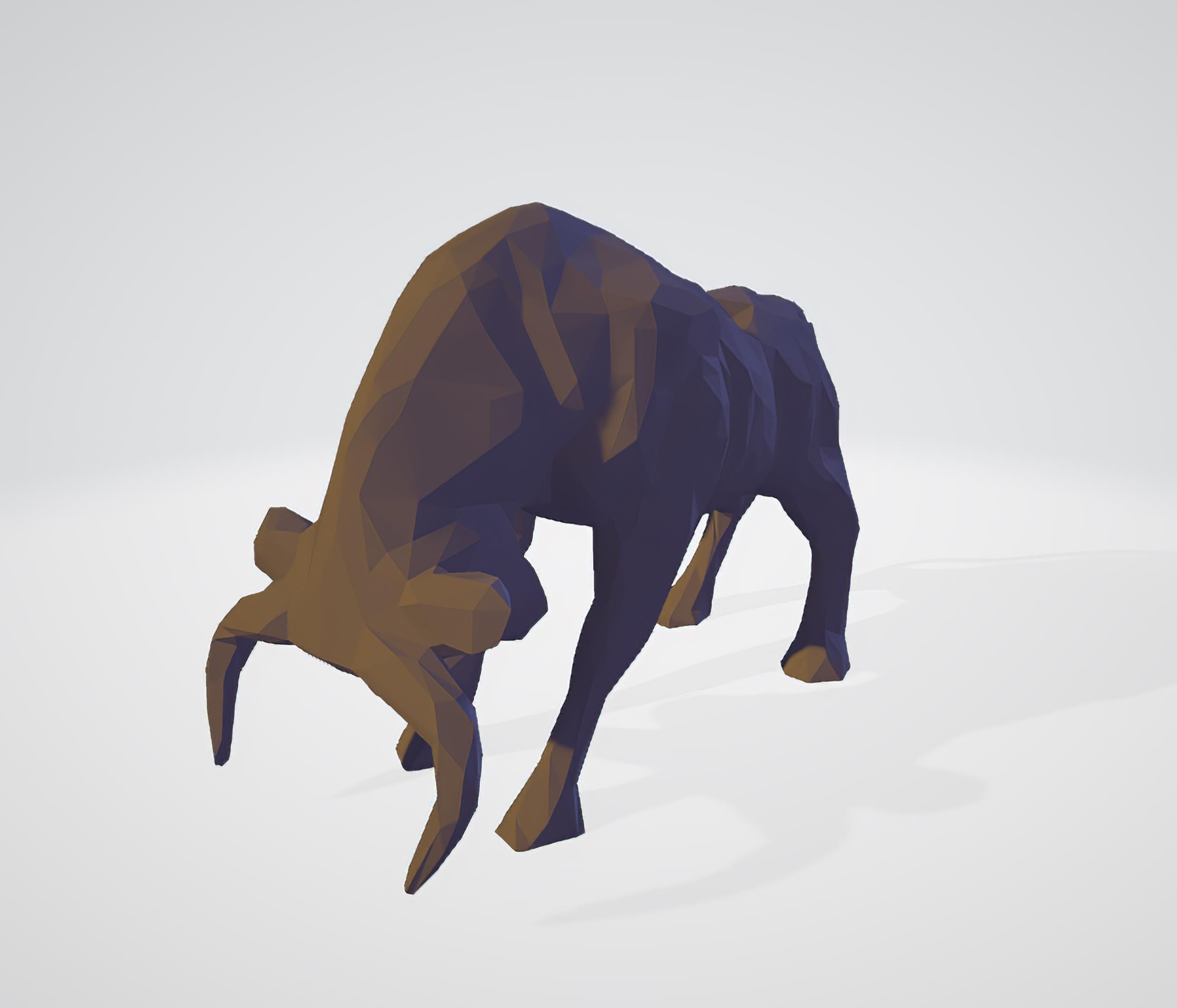 3D Print File Stl, Polygonal Bull, Bull Figure, Bull Trinket - Etsy