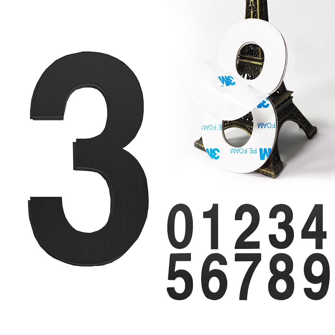 Modern House Numbers, Stainless Steel House Number, Self Adhesive ...