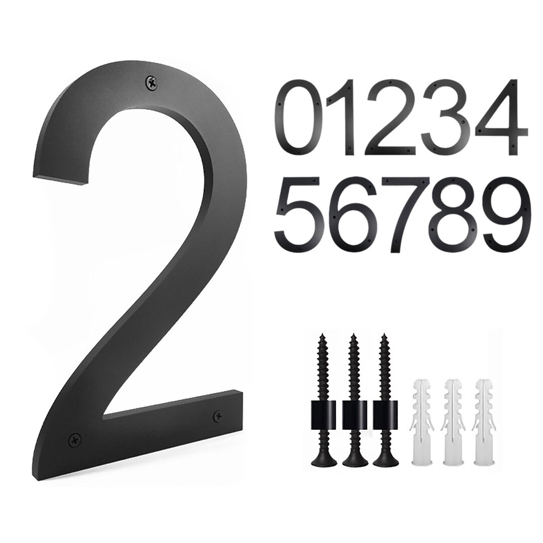 10 Inch Modern House Numbers, Architectural Building Farmhouse Door ...