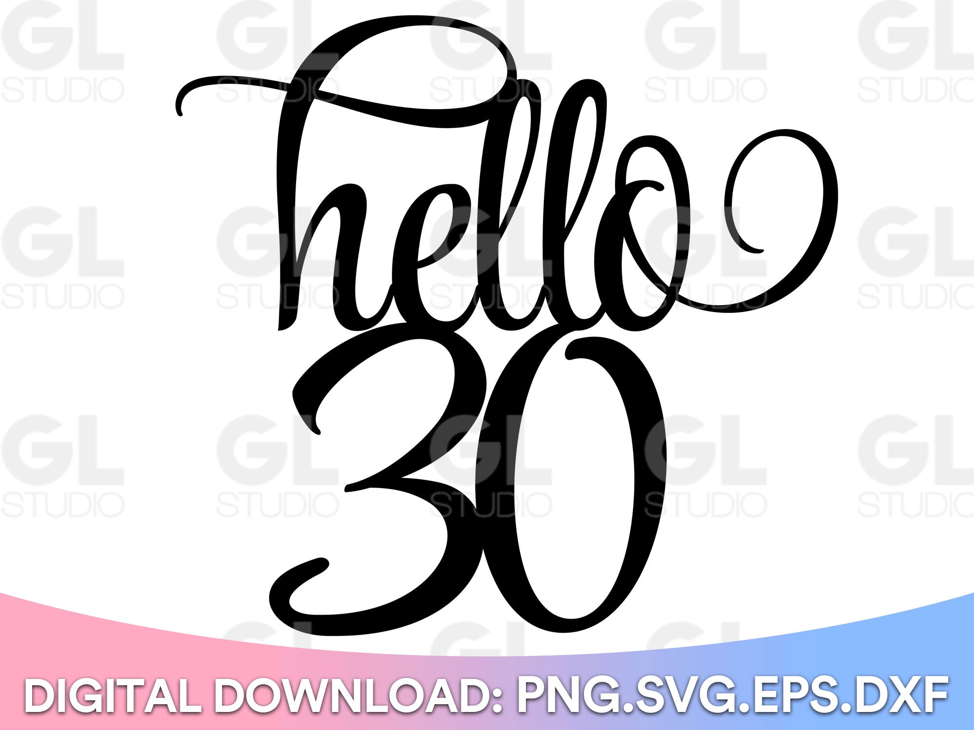 Cake Topper svg Hello 30 Cake Topper svg Birthday Cake | Etsy