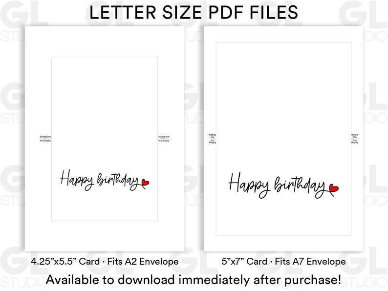 Happy Birthday Printable Card Envelope Template Birthday - Etsy